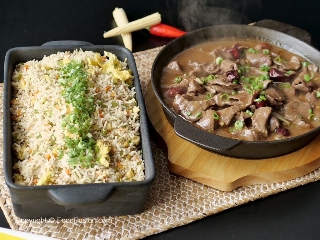 Sweet & Spicy beef with Fried Rice – Food Fusion