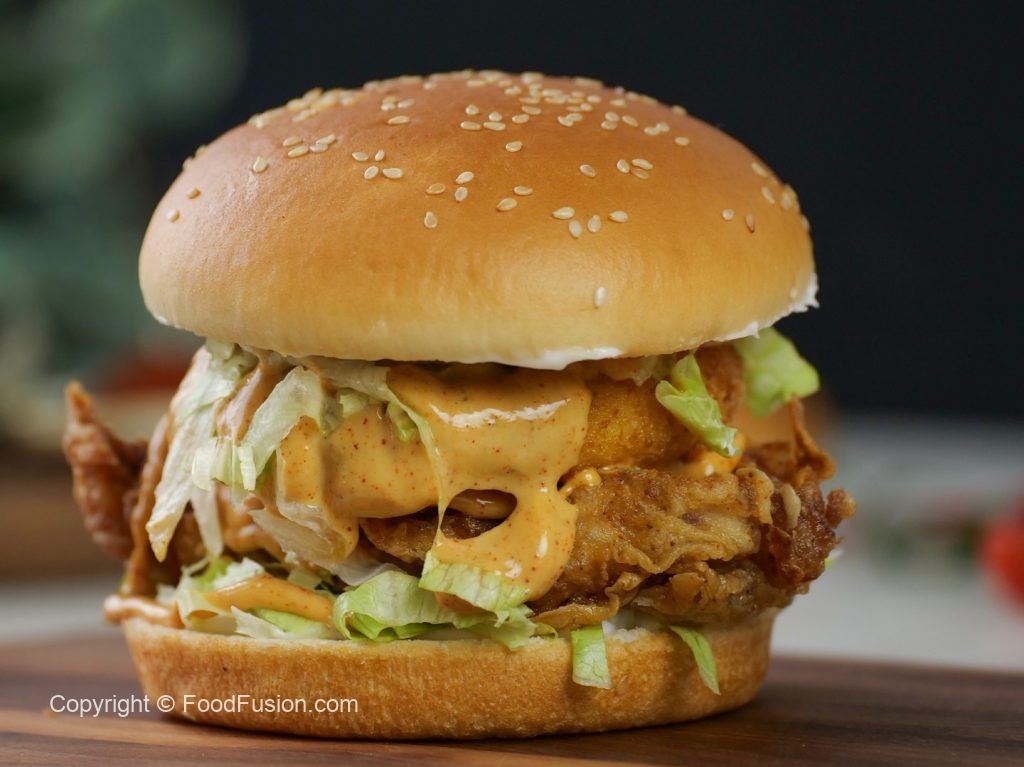 Crispy Chicken Cheese Patty Burger – Food Fusion