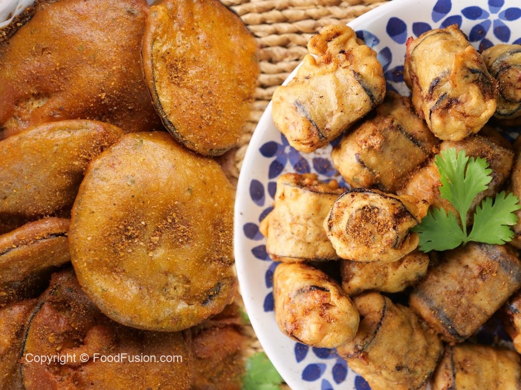 Crispy Beguni & Baingan Rollup Pakora – Food Fusion