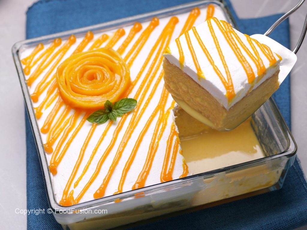 Mango Tres Leches/Three Milk Cake – Food Fusion
