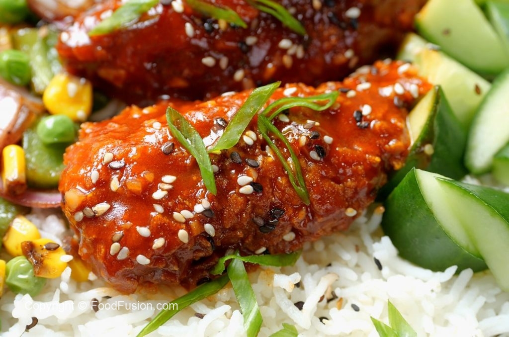 Honey Sriracha Crispy Chicken Rice Bowl – Food Fusion
