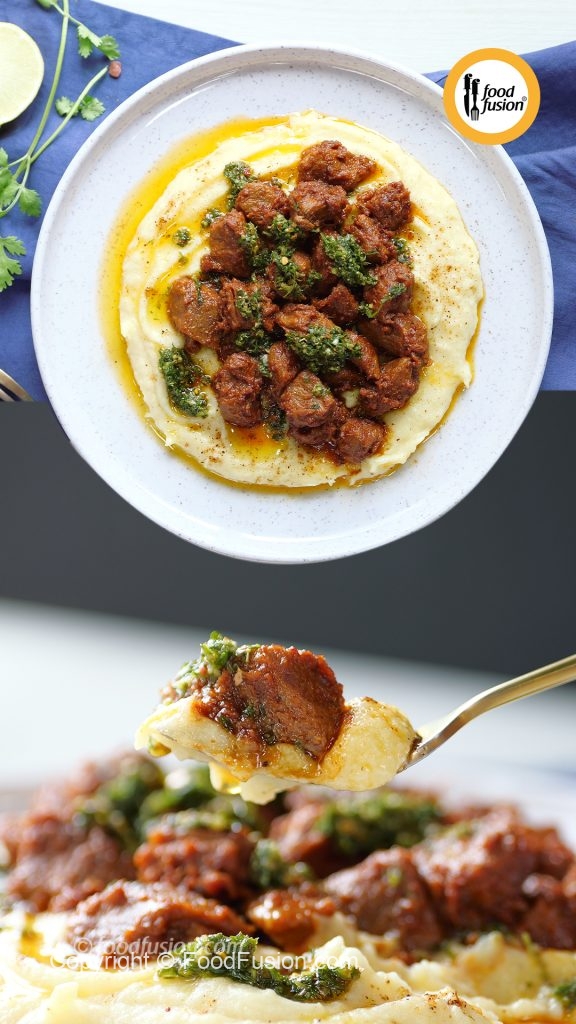 Fry Beef Boti with Mash Potato & Chimichurri Sauce – Food Fusion